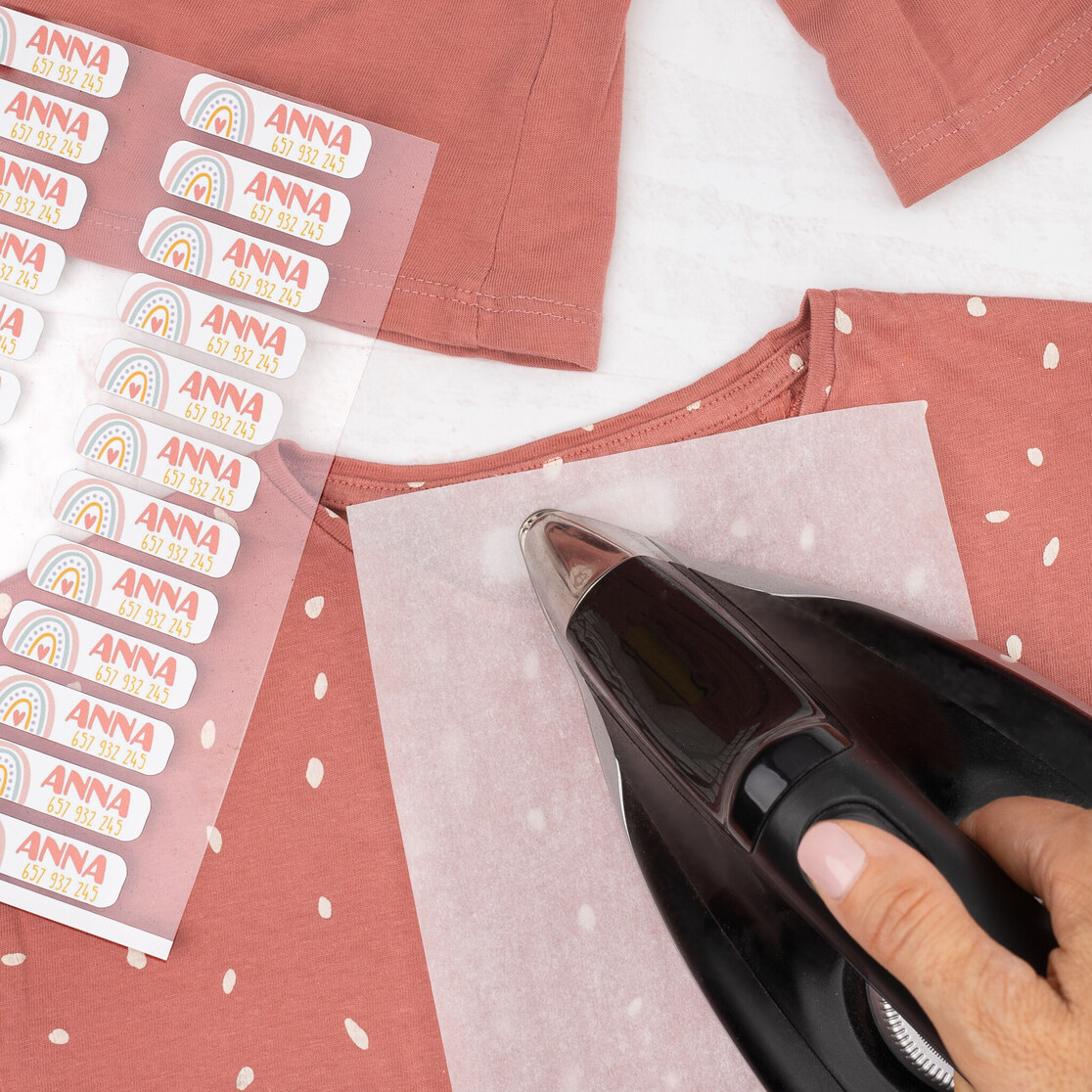 Iron-on name labels | Personalised clothing labels | Wanapix