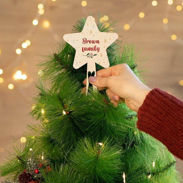 Personalised tree topper | Christmas tree star | Wanapix