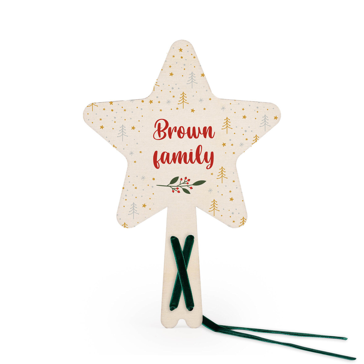 Personalised tree topper | Christmas tree star | Wanapix