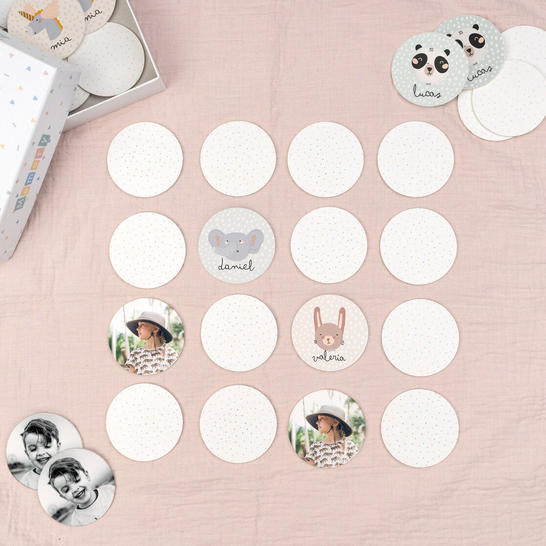 Gioco memory con carte personalizzate | Wanapix