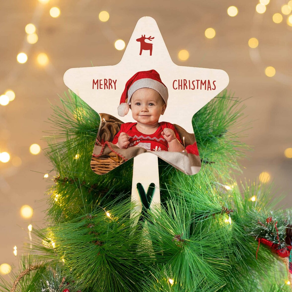 Personalised tree topper | Christmas tree star | Wanapix