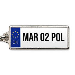 Personlig nummerplade nøglering | Wanapix